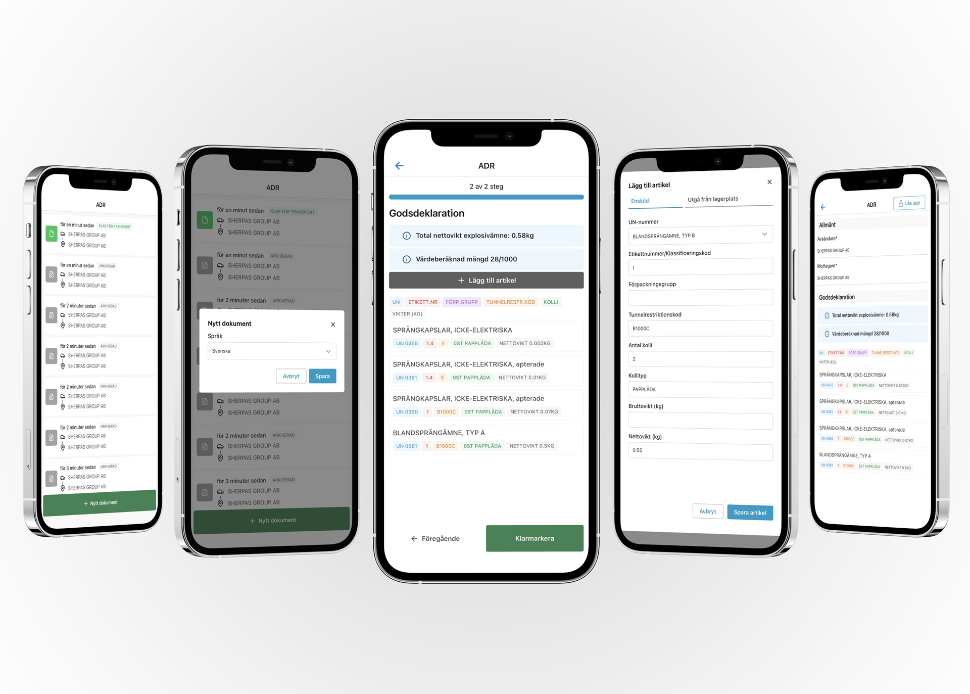 Godsdeklarationer i Sherpas TnT